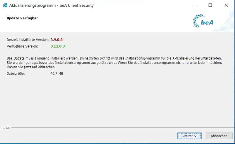 Wie aktualisiere ich die beA Client Security Software? Teil 1: Version ...
